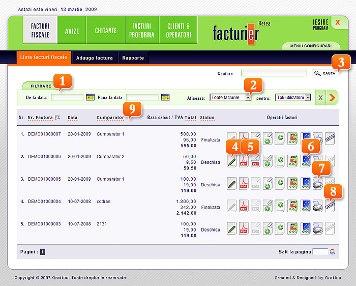 Lista facturi fiscale